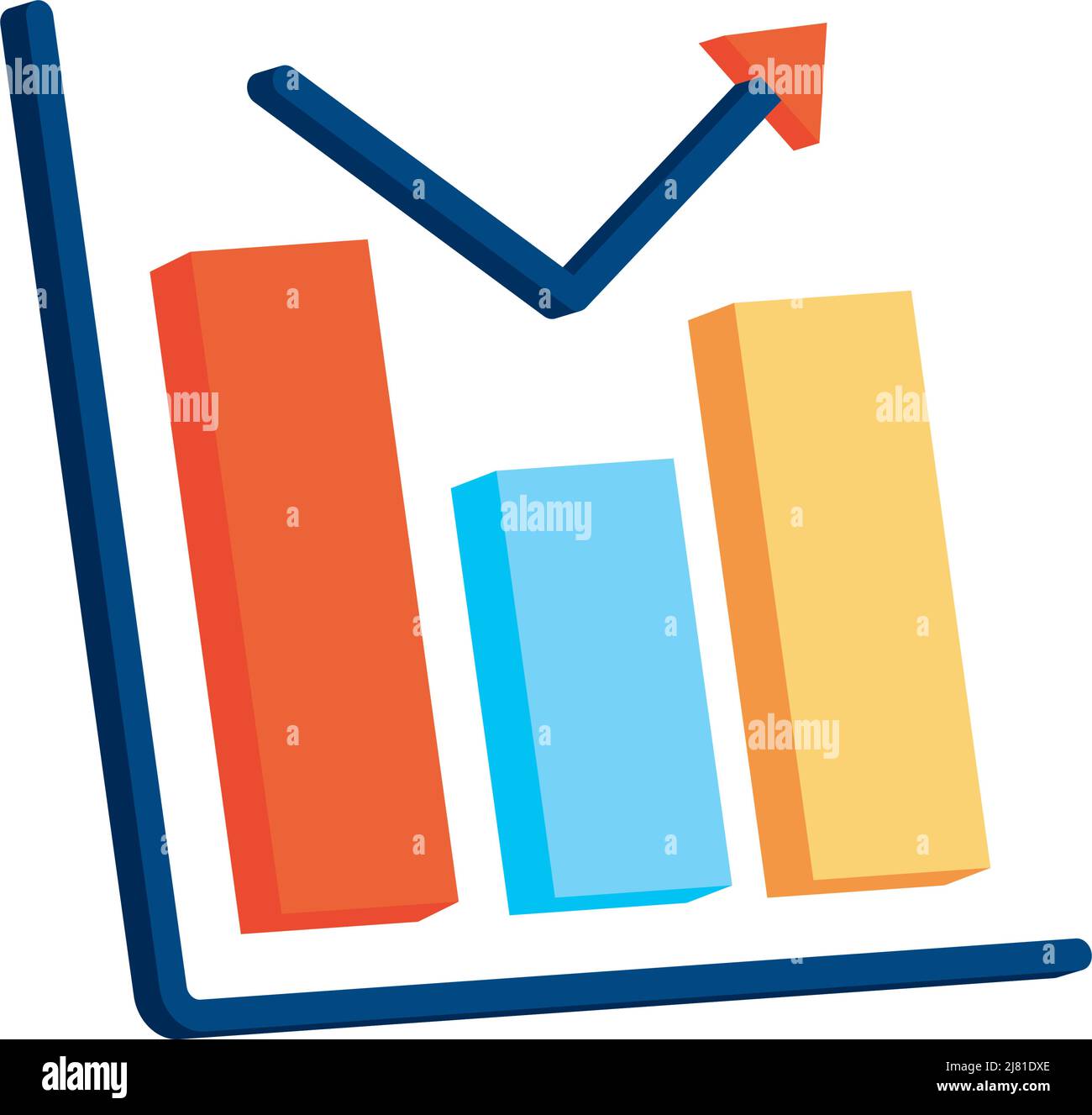 statistics bars with arrow icon Stock Vector Image & Art - Alamy