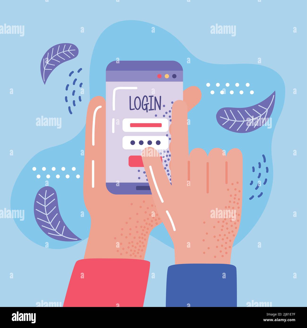 login template in cellphone with user Stock Vector Image & Art - Alamy