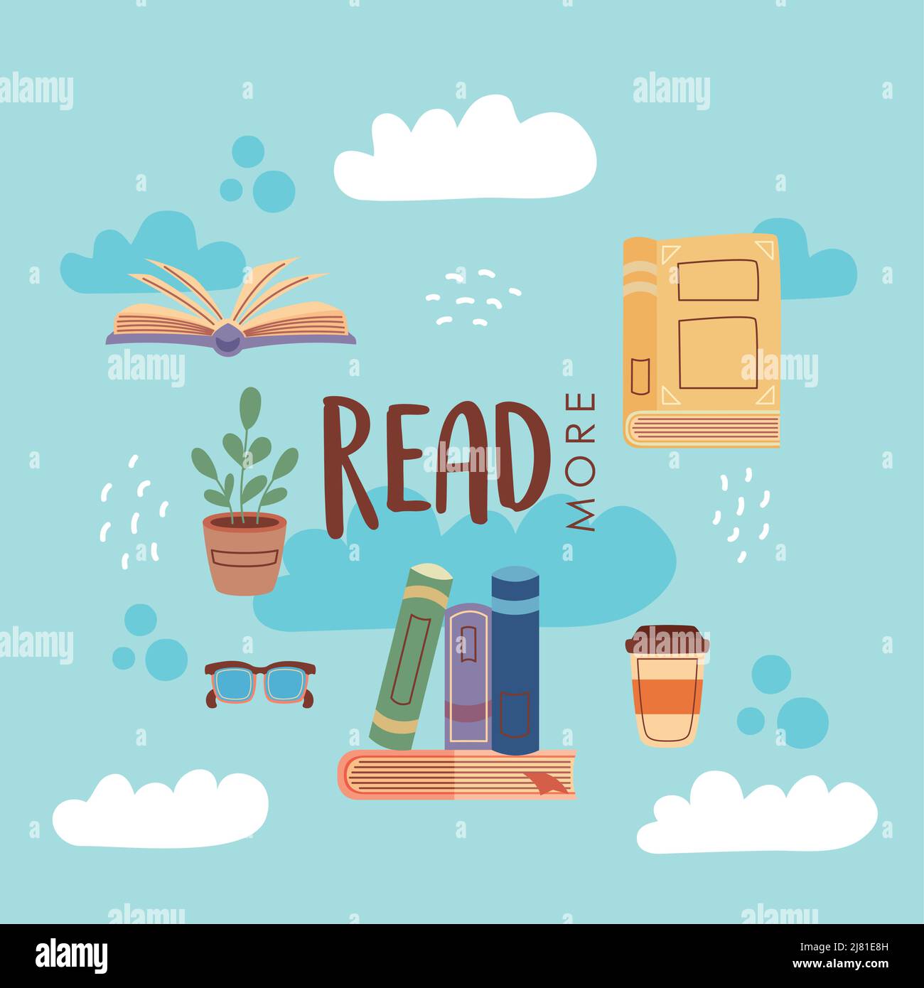 read more lettering card with books Stock Vector Image & Art - Alamy