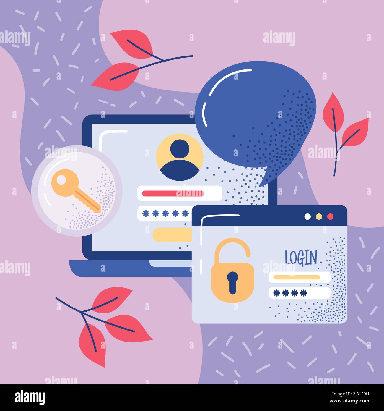 login template with laptop icon Stock Vector Image & Art - Alamy