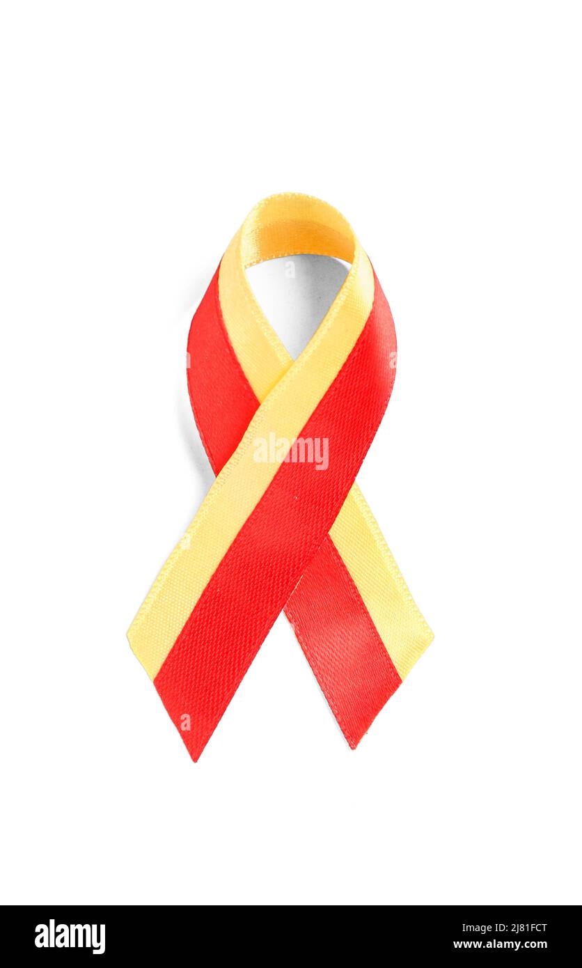 Awareness ribbon on white background. Hepatitis concept Stock Photo - Alamy