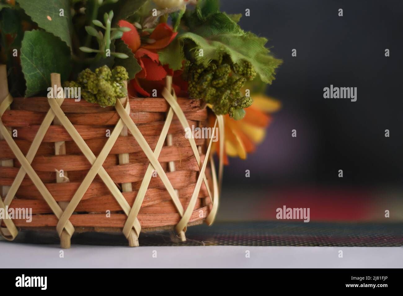 Side view of a vase and a handmade container Stock Photo - Alamy