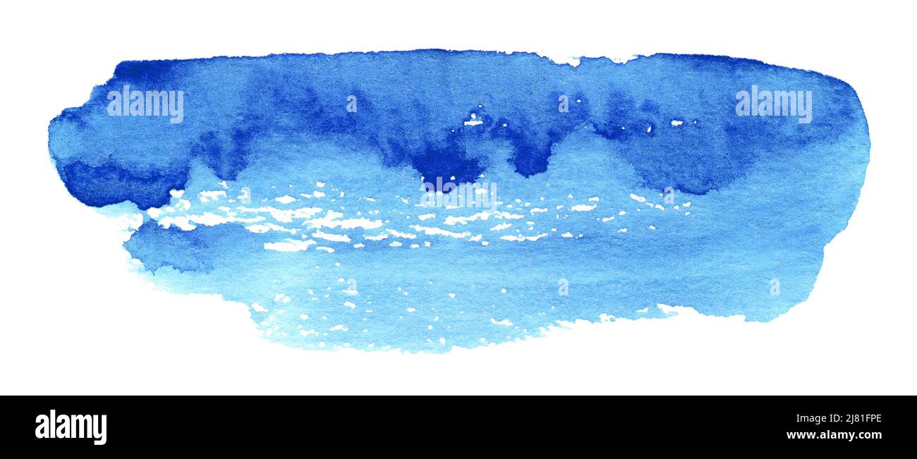 Abstract blue watercolor shape as a background isolated on white ...