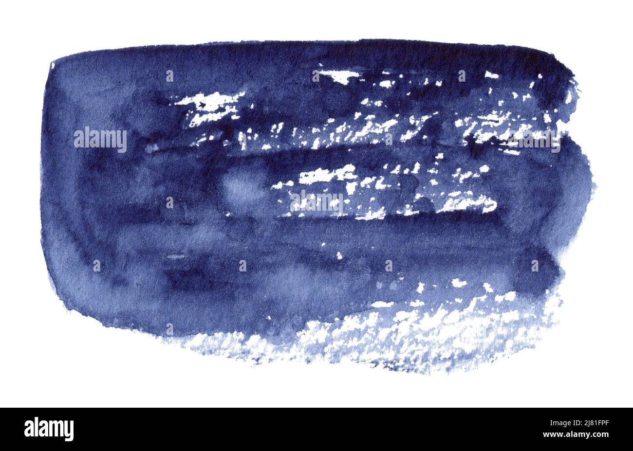 Abstract blue watercolor shape as a background isolated on white ...