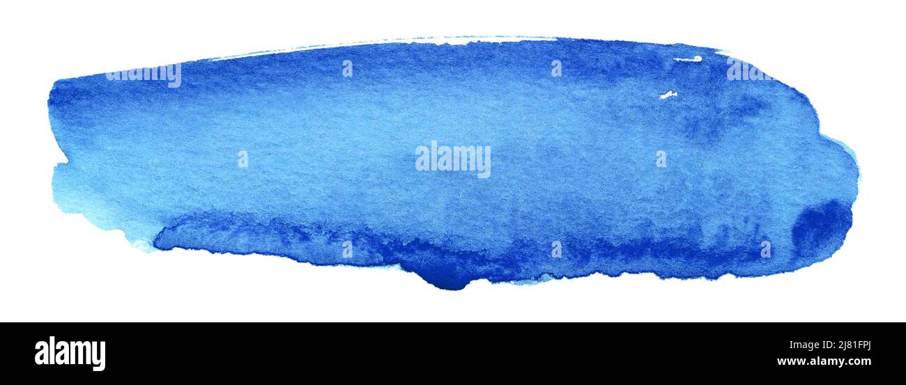 Abstract blue watercolor shape as a background isolated on white ...