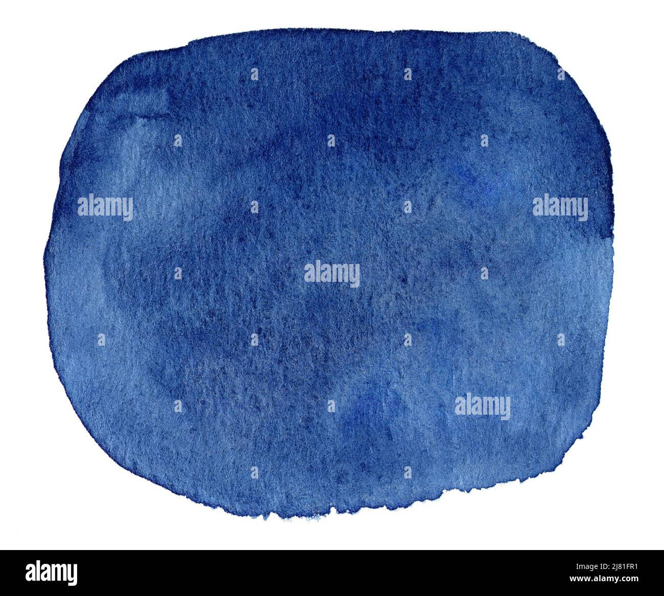 Abstract blue watercolor shape as a background isolated on white ...