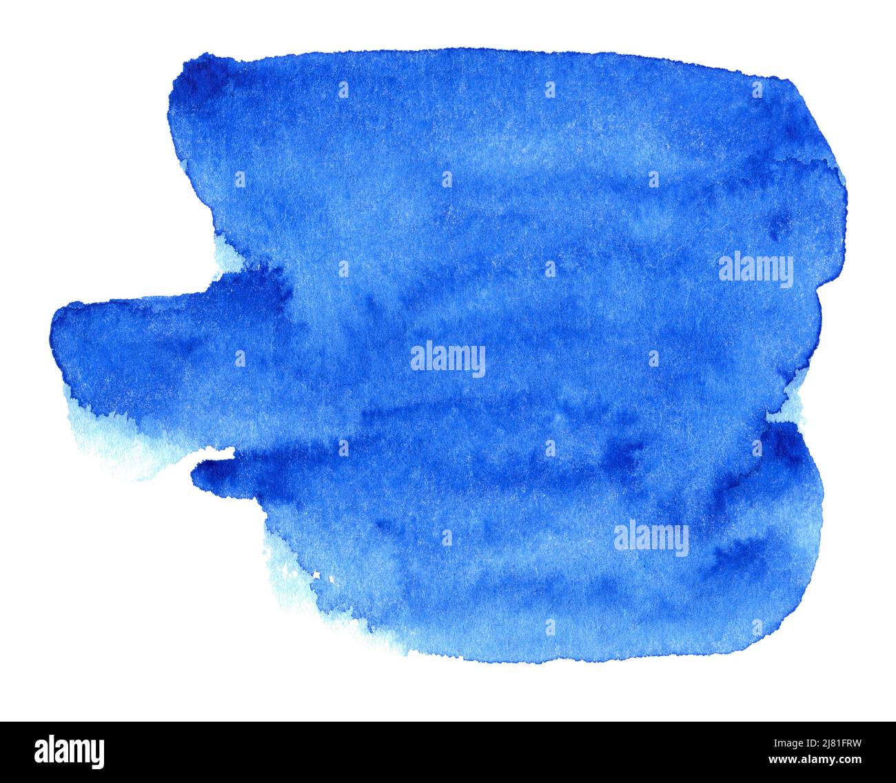 Blue watercolor shape. Abstract background for text or logo isolated on ...