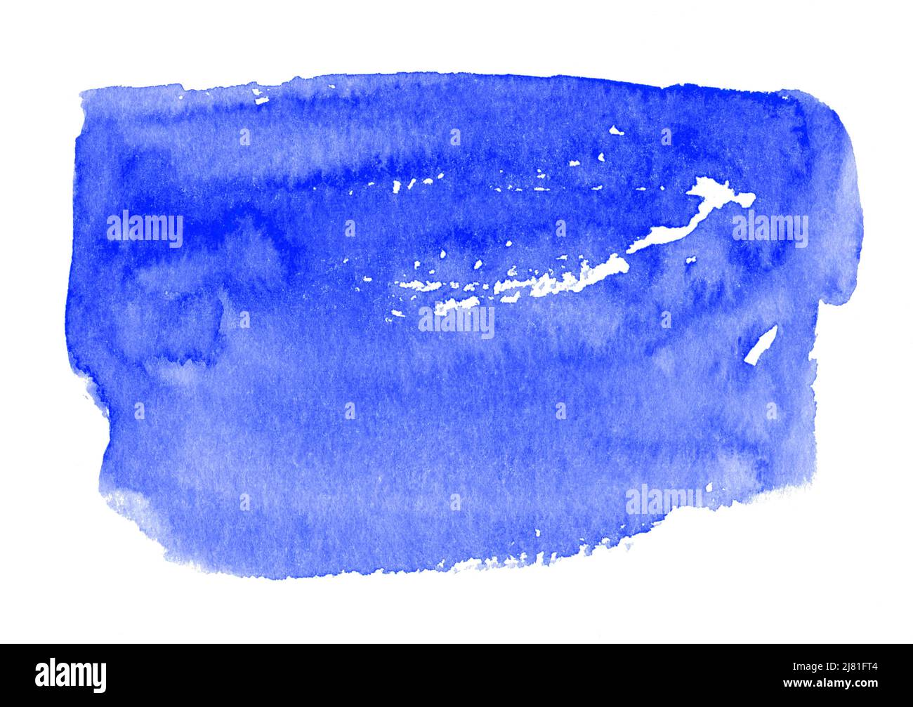 Blue watercolor shape. Abstract background for text or logo isolated on ...