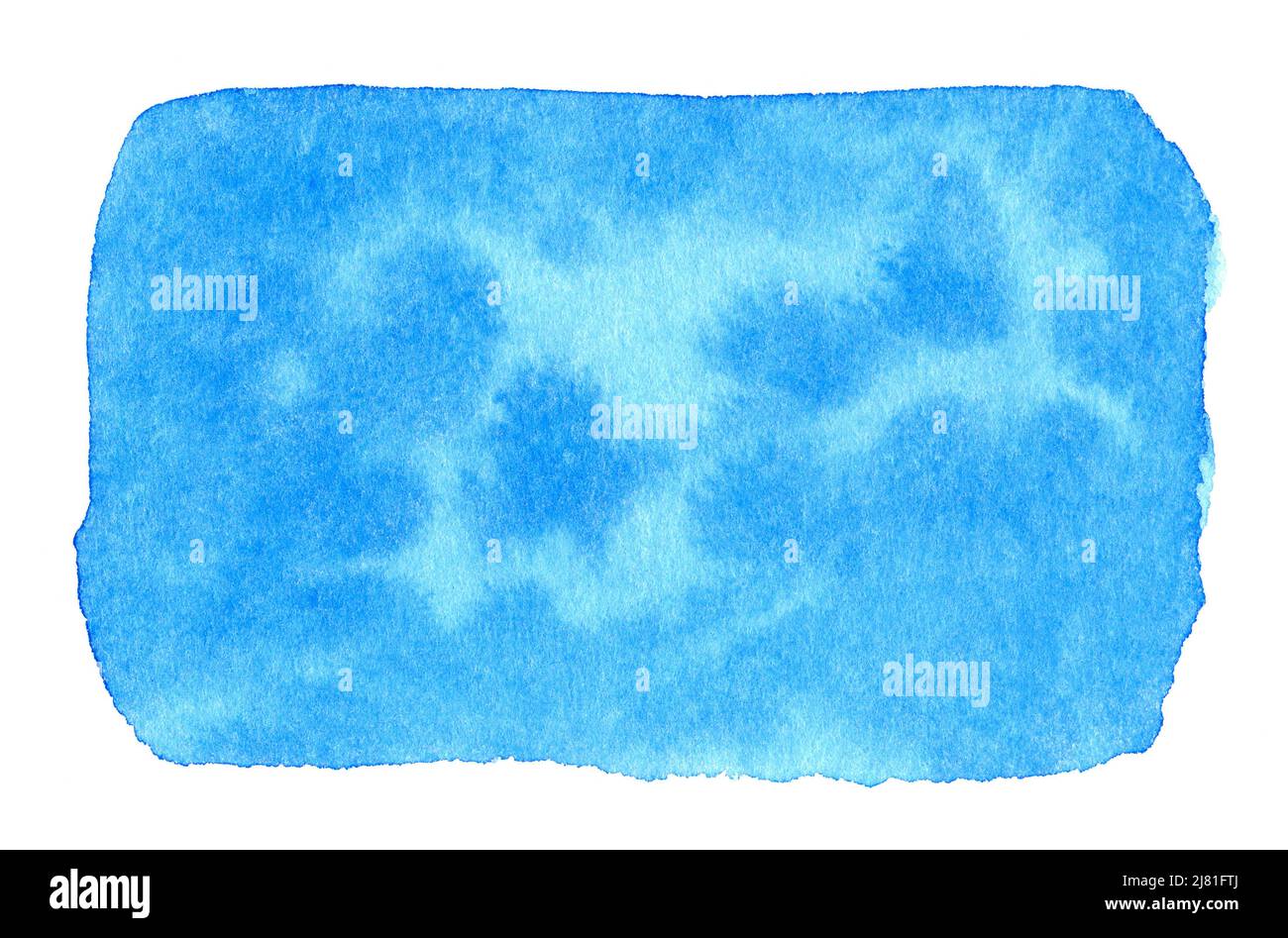 Abstract blue watercolor shape as a background isolated on white ...
