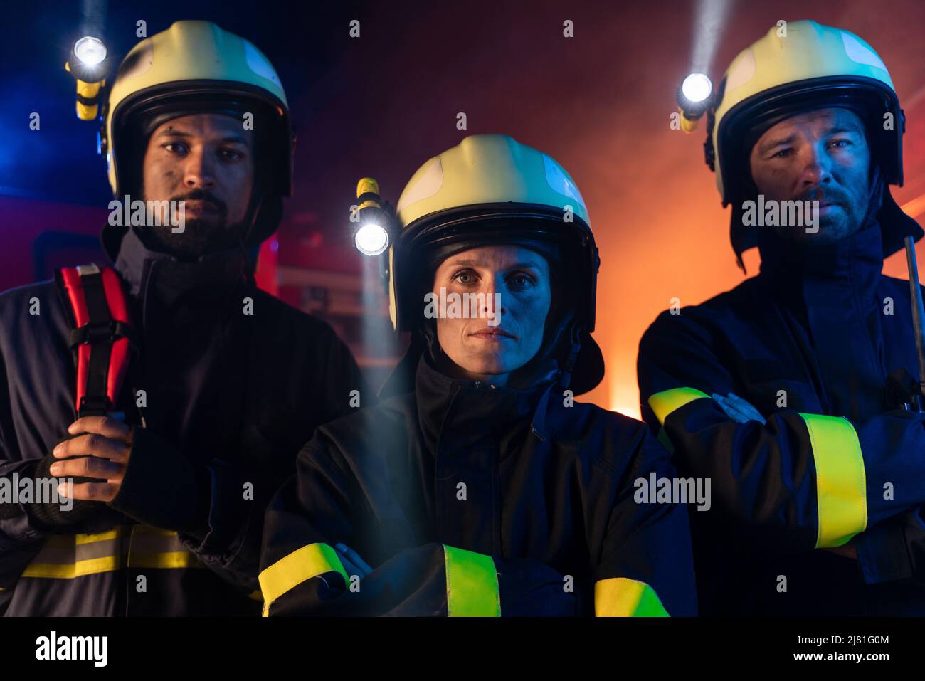 Team firefighters work night in hi-res stock photography and images - Alamy