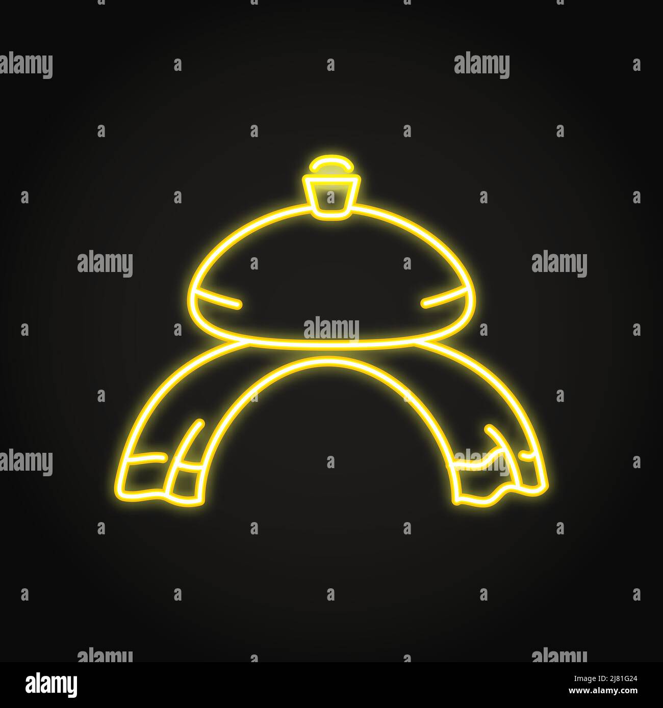Neon bread and salt icon. Traditional hospitality symbol. Vector ...