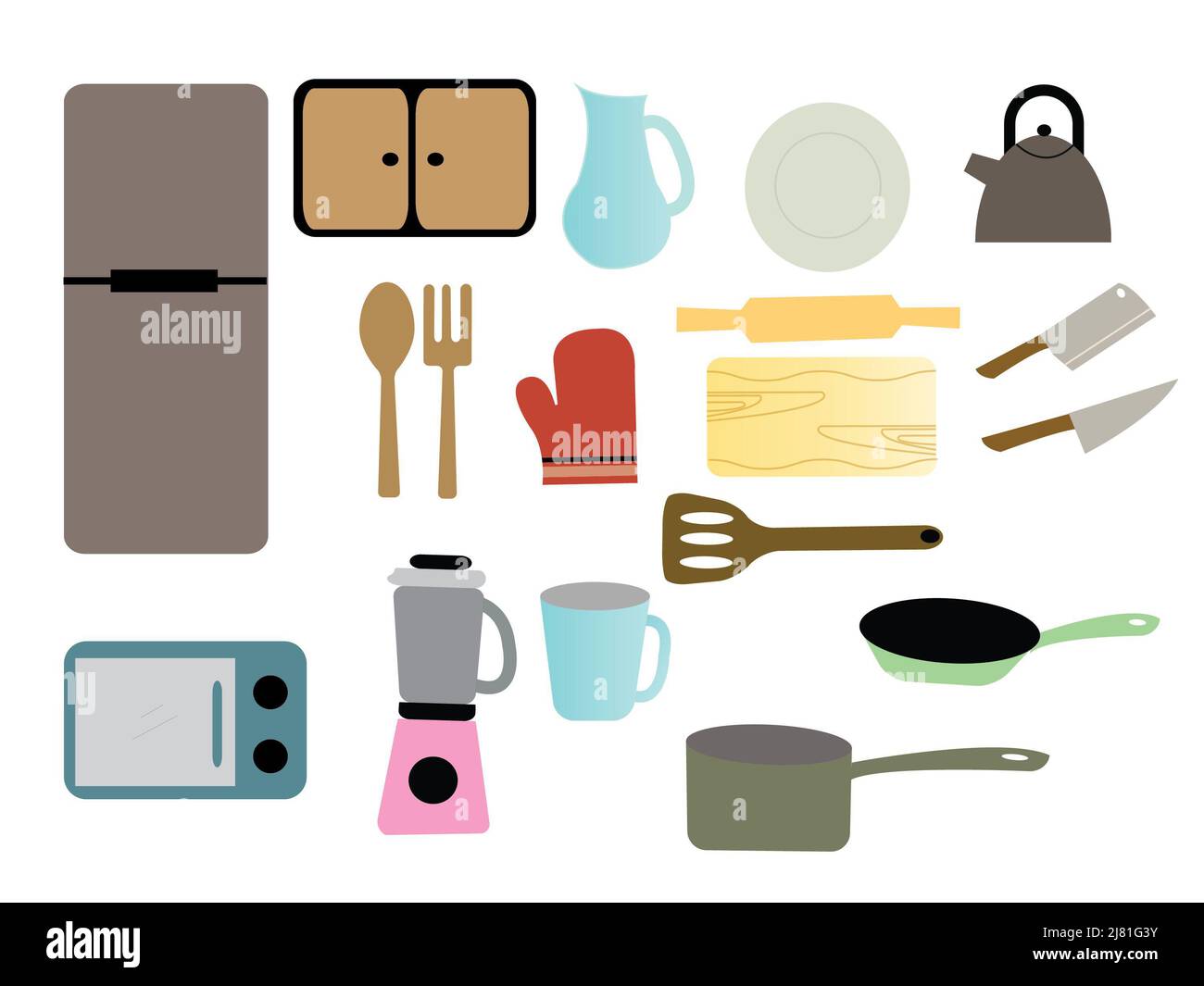 Kitchen Set Icon Stock Photo - Alamy