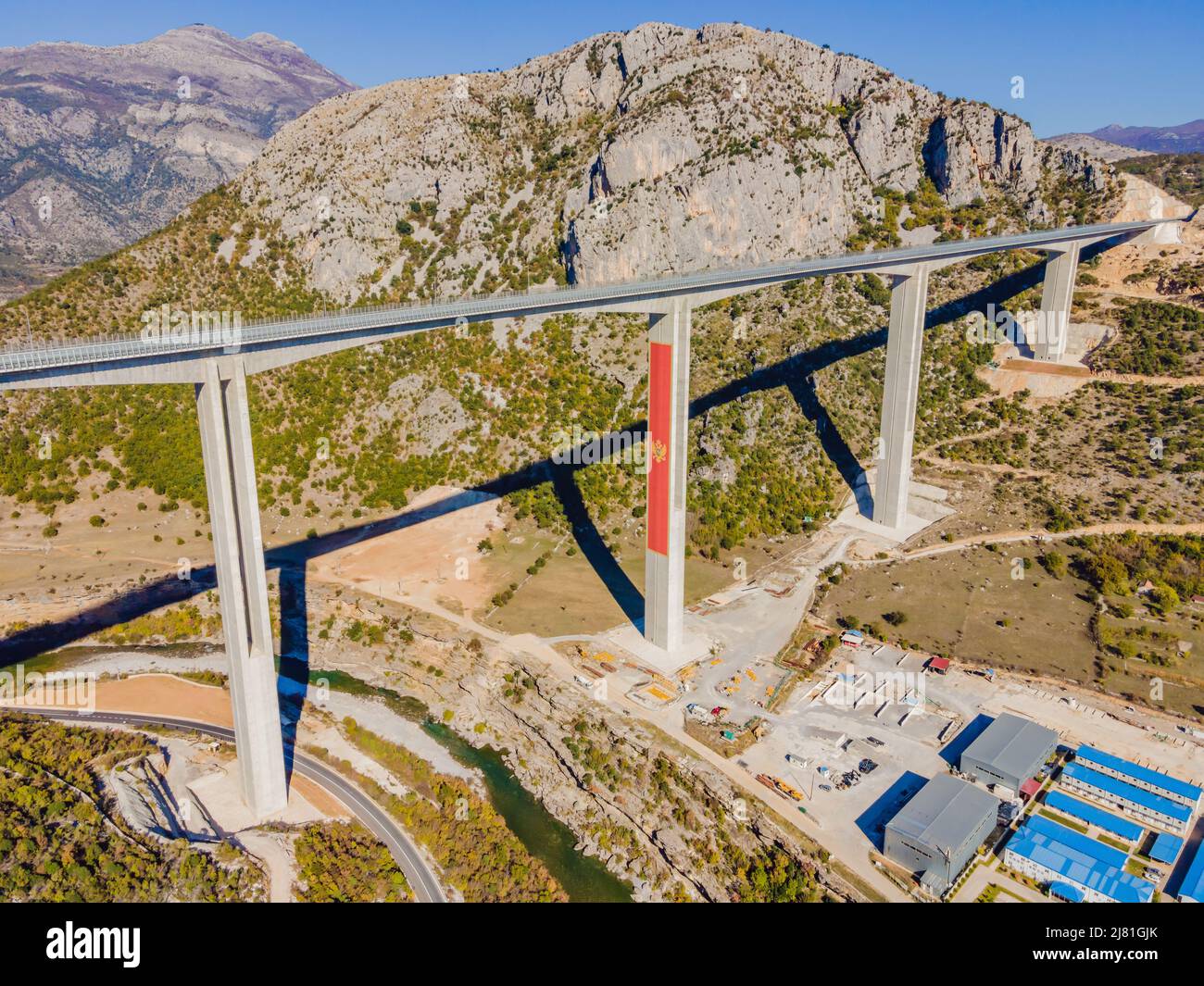 Montenegro. Bridge Moracica. Reinforced concrete bridge across the ...