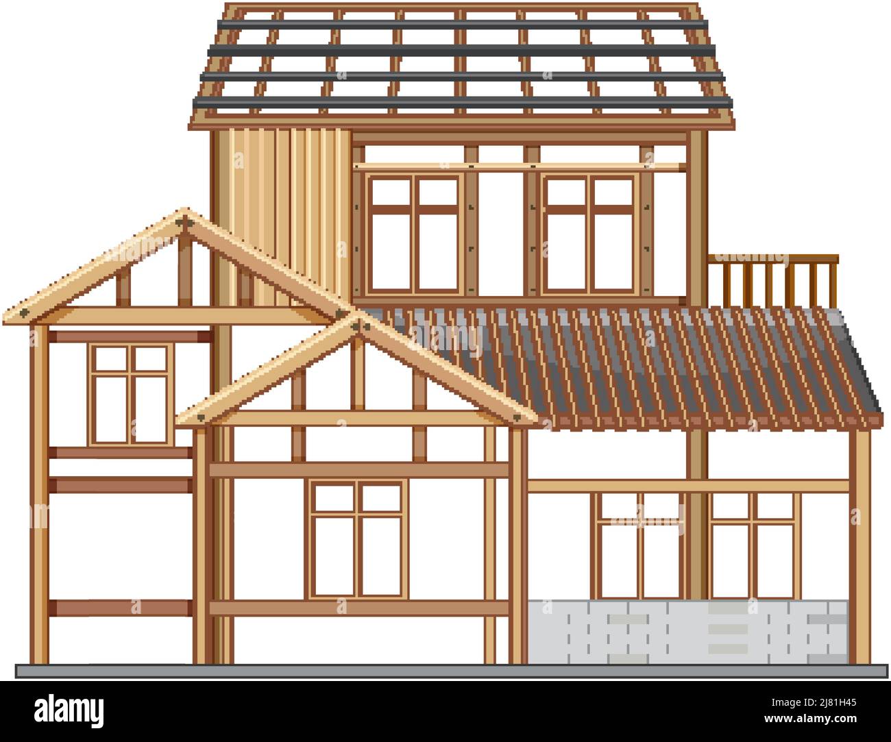 House construction site concept illustration Stock Vector Image & Art ...