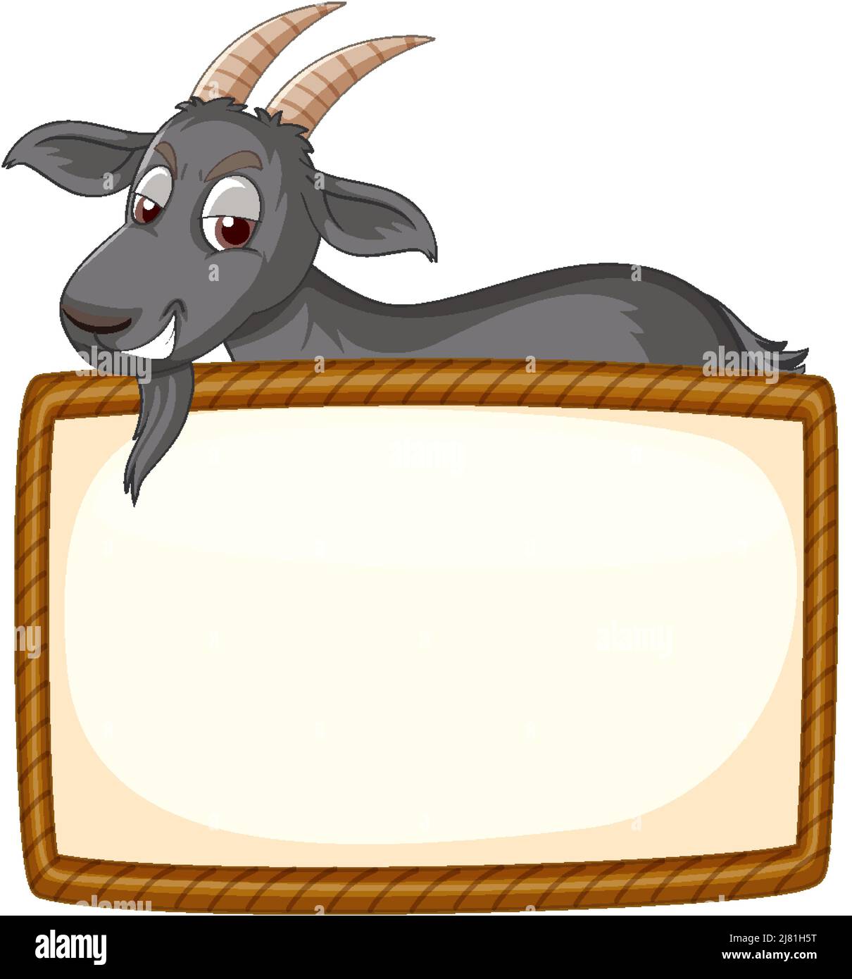 Isolated wooden banner with goat illustration Stock Vector Image & Art ...