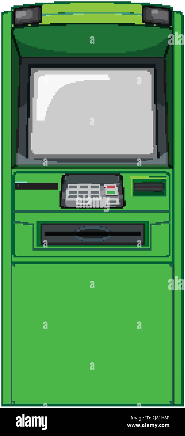 ATM machine isolated on white background illustration Stock Vector ...