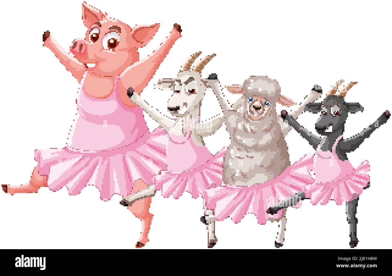 Farm animals dancing ballet illustration Stock Vector Image & Art - Alamy