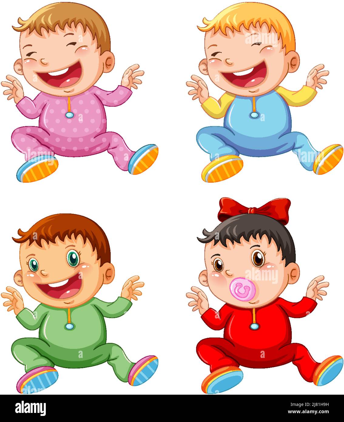 Set of different toddlers cartoon illustration Stock Vector Image & Art ...