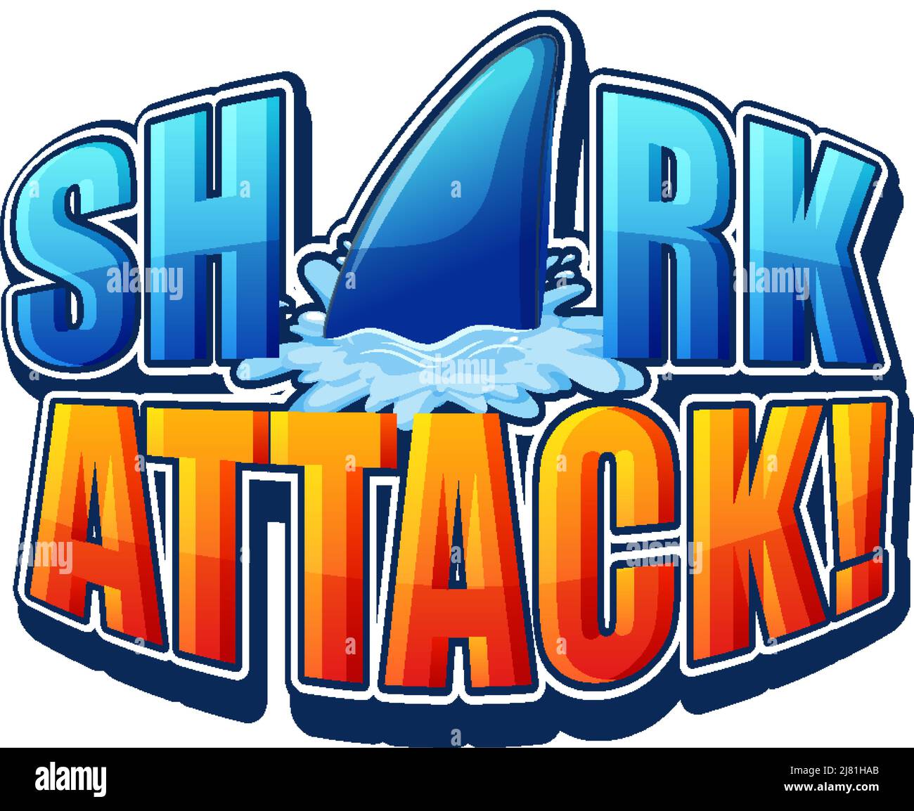 Shark attack word Stock Vector Images - Alamy