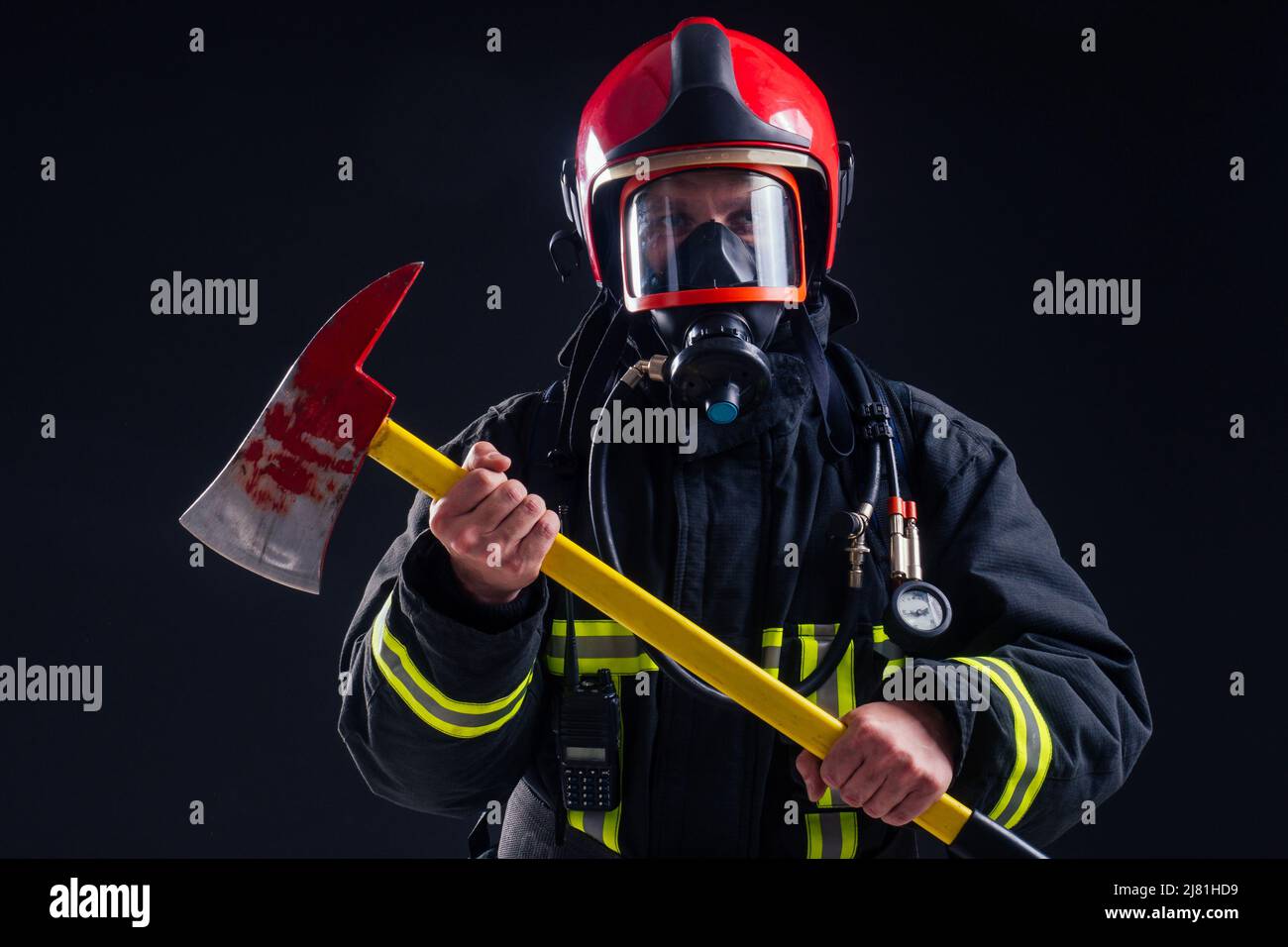 American fireman firefighter fire axe hi-res stock photography and ...