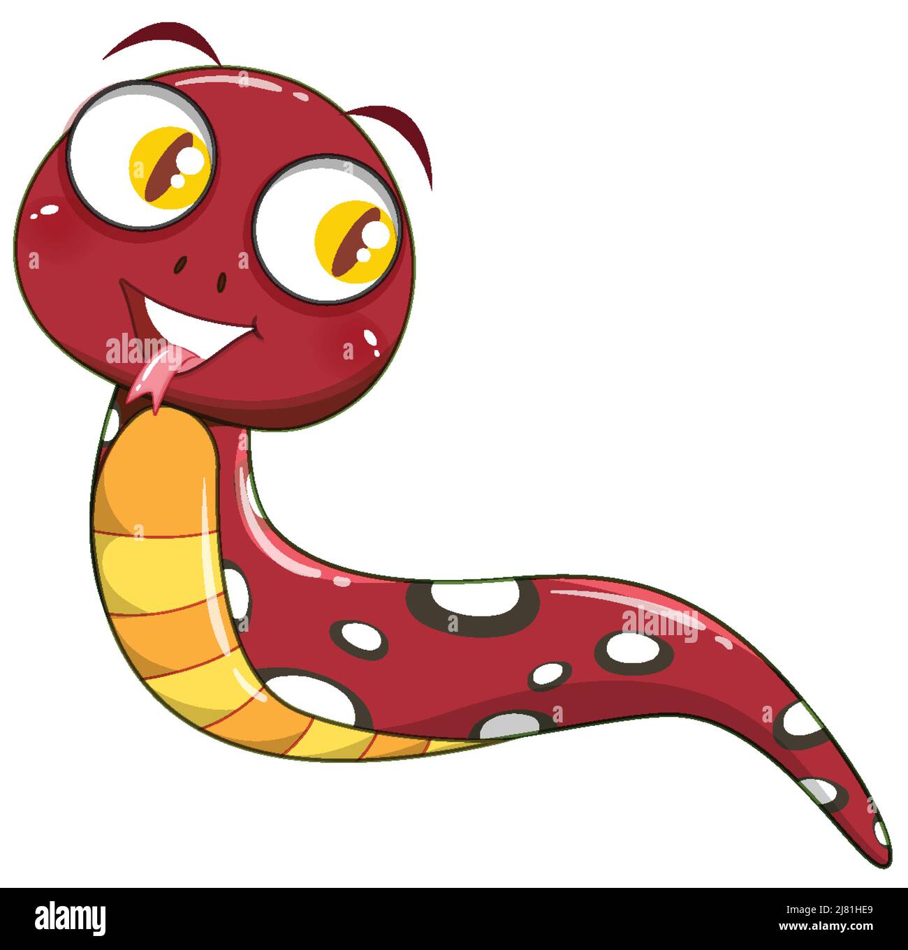 Cute brown snake in cartoon style illustration Stock Vector Image & Art ...