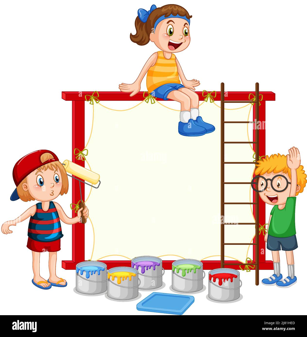 Board template with red frame illustration Stock Vector Image & Art - Alamy