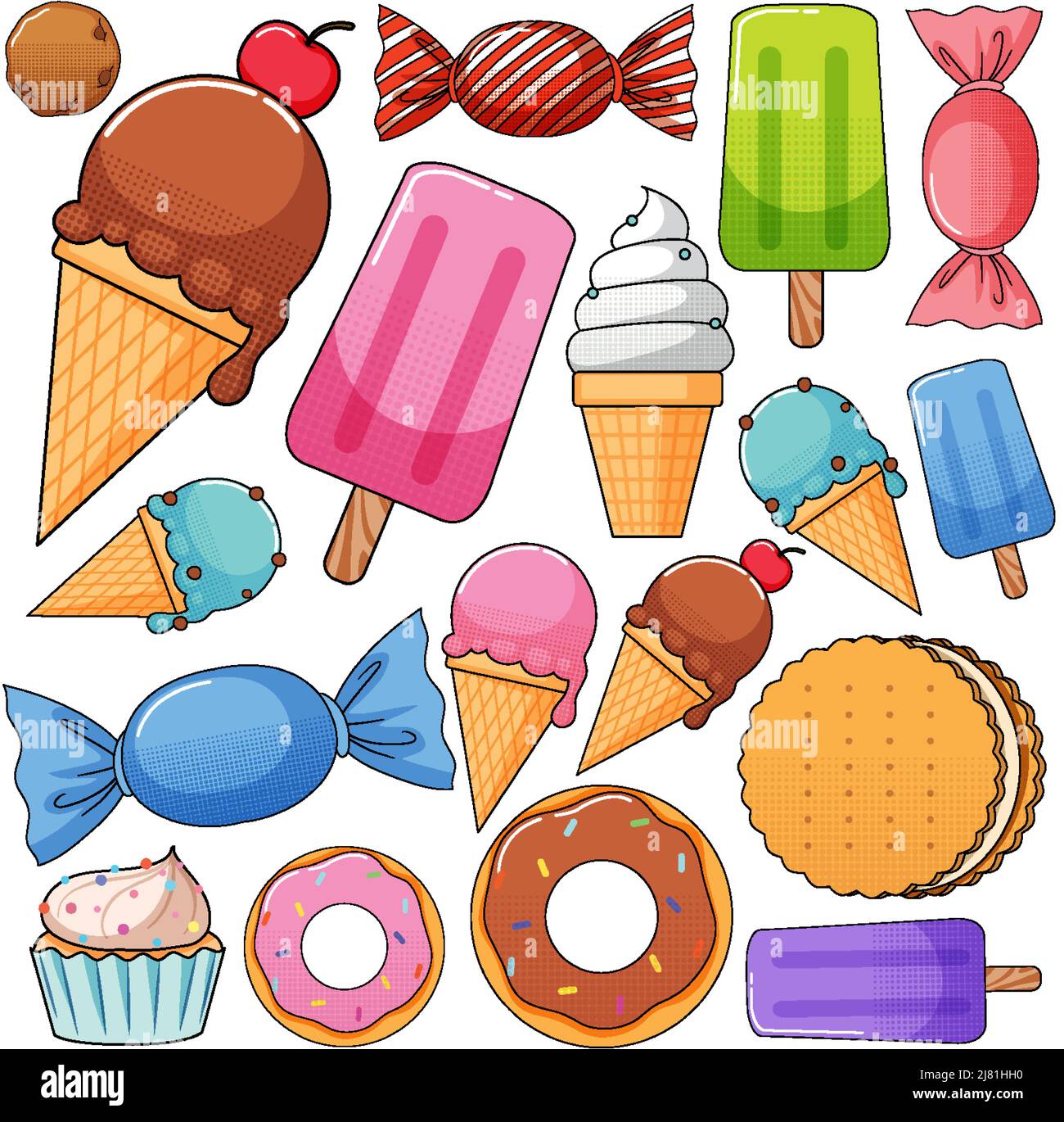 Different types of desserts illustration Stock Vector Image & Art - Alamy