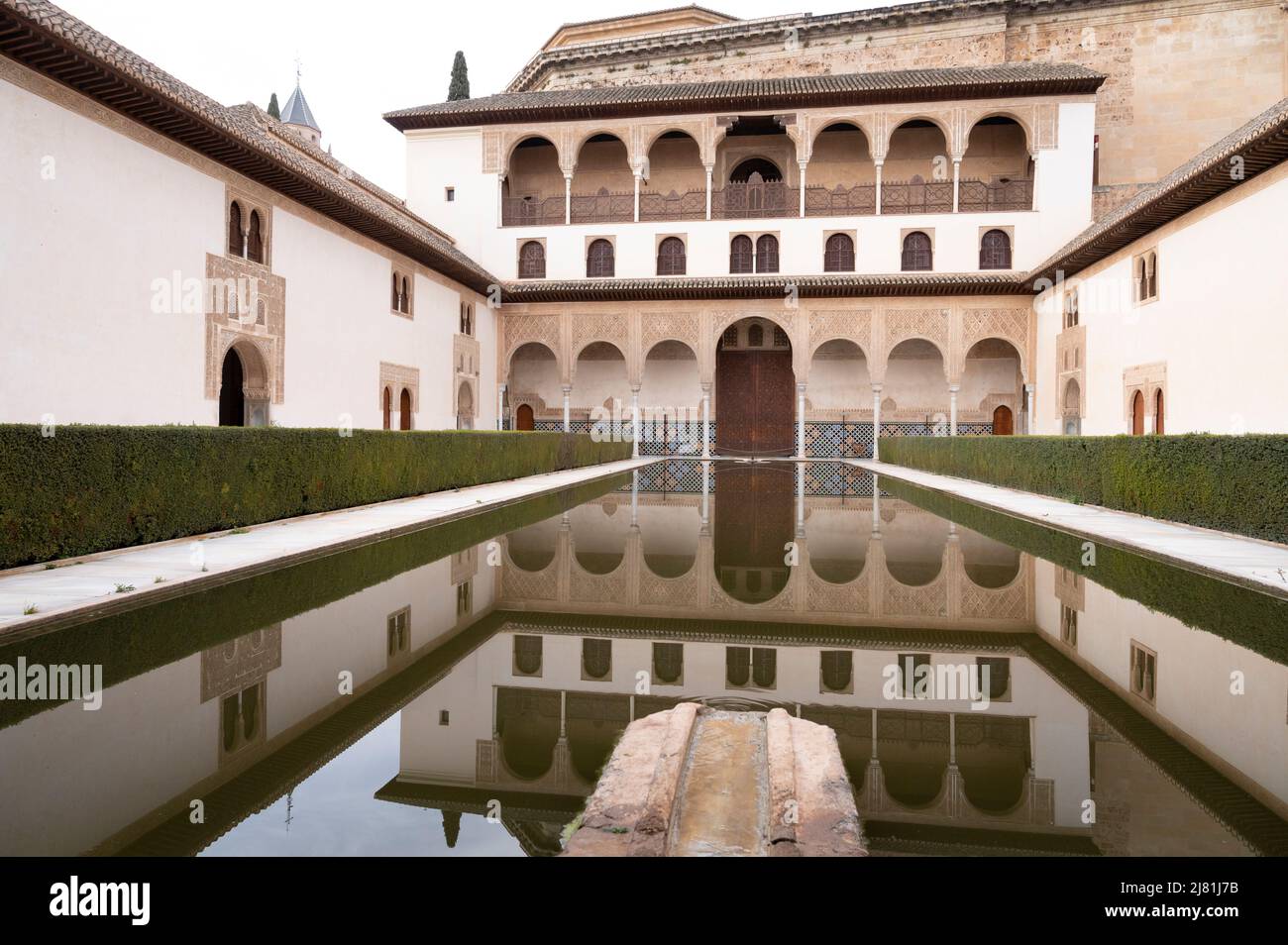 Old walls and buidings of medieval fortress Alhambra, Granada ...