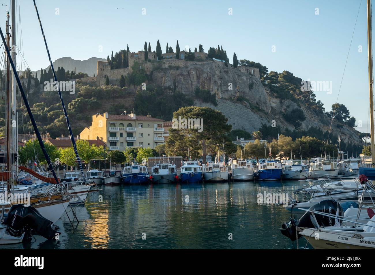 Sunny day in april in South of France, view on old fisherman's port ...