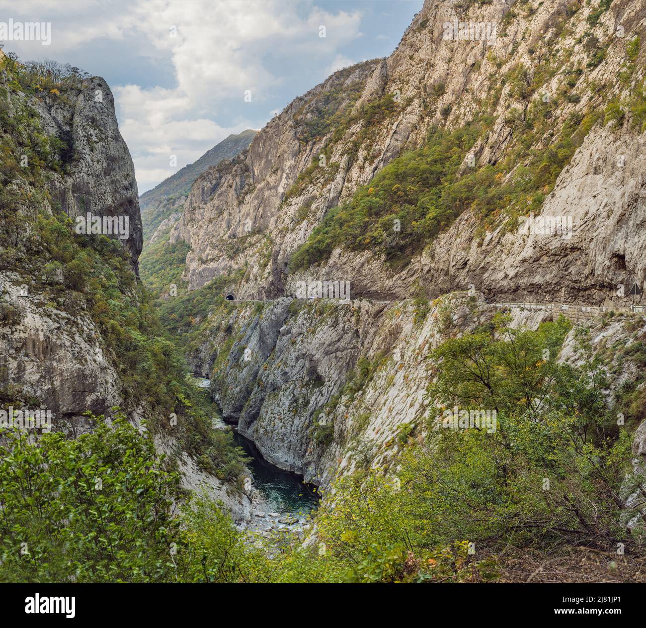 Beautiful Canyon of Moraca river in winter, Montenegro or Crna Gora ...