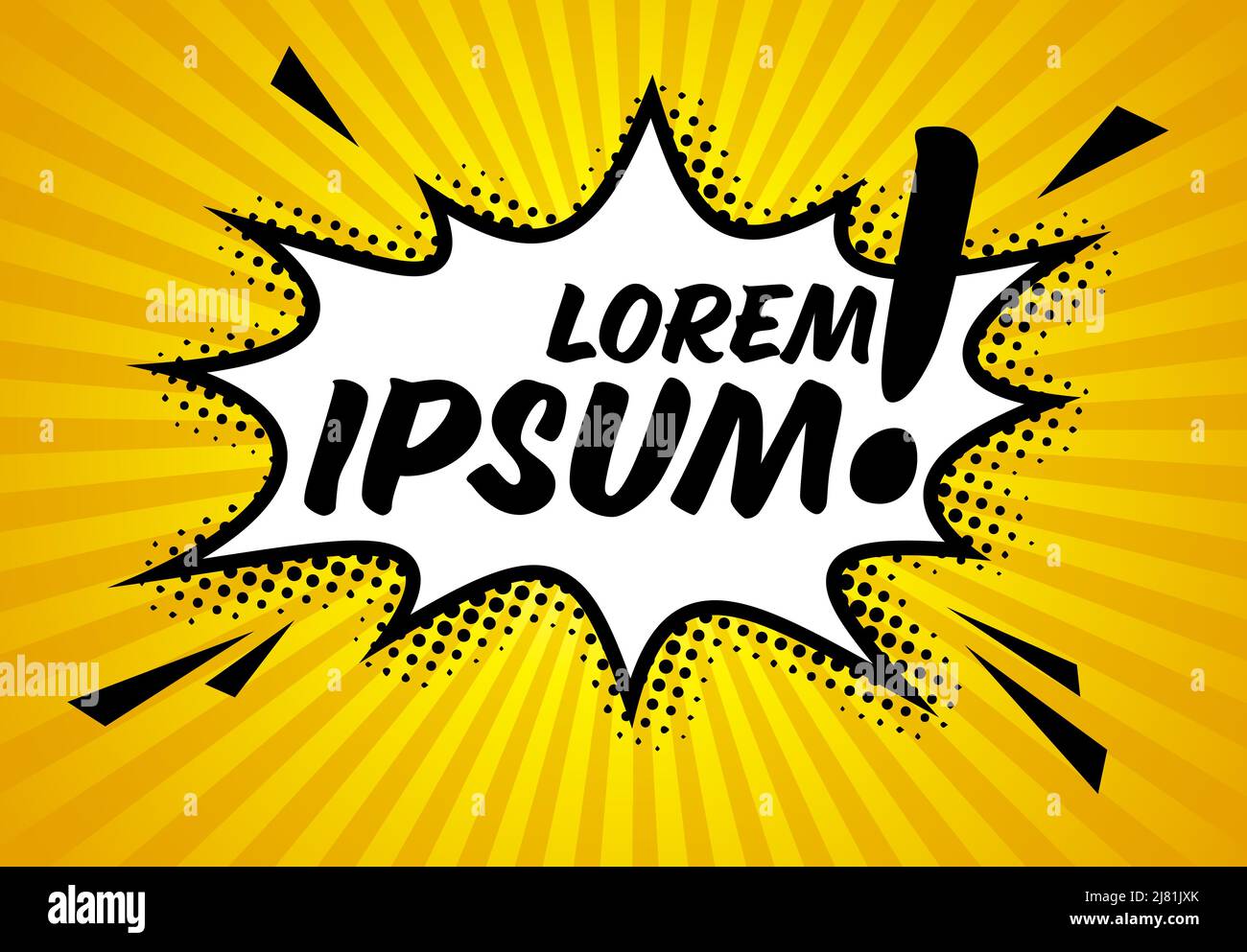 Retro comic speech sound action shout yell bubble template - just write ...