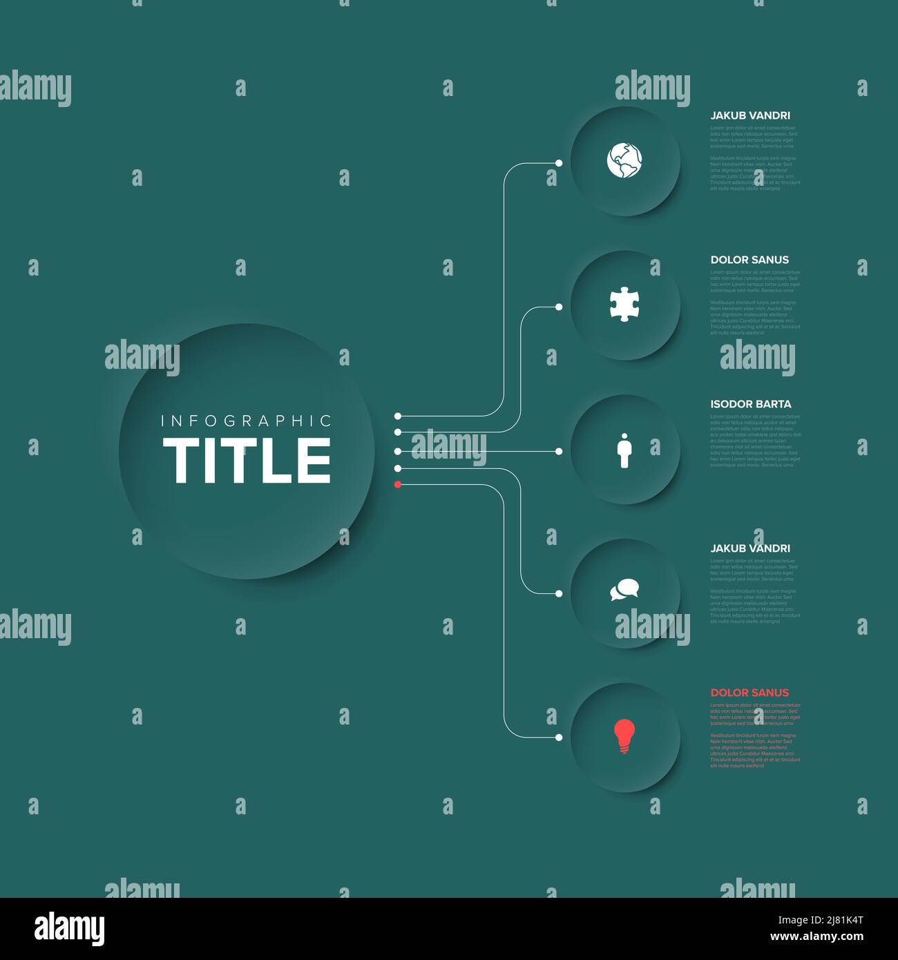 Vector multipurpose Infographic template with title in big circle and ...