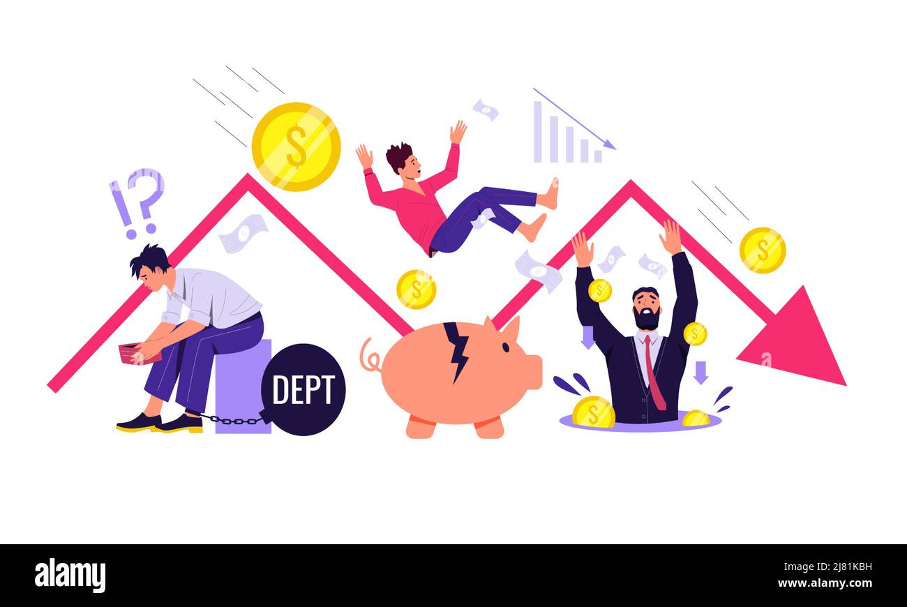 Cartoon money failure hi-res stock photography and images - Alamy