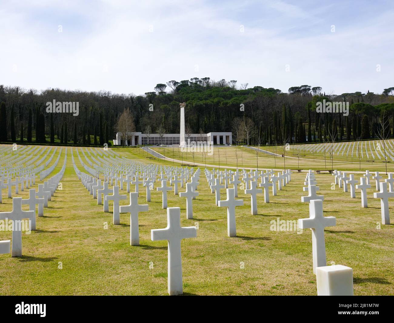 Florence American Cemetery and WWII Memorial, Tuscany, Italy Stock ...