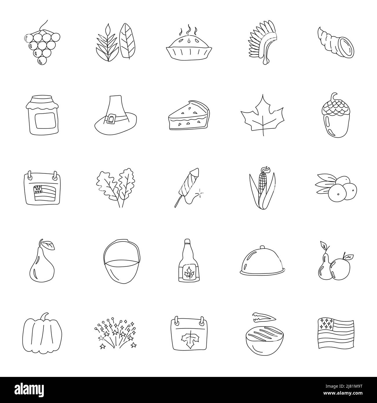 Vector hand drawn thanksgiving Stock Vector Images - Alamy