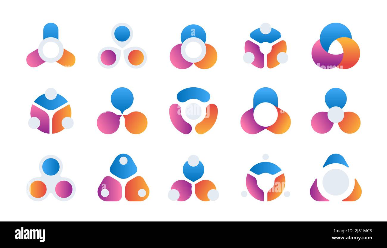 Cycle diagram. 3 step circle infographic elements, round business ...
