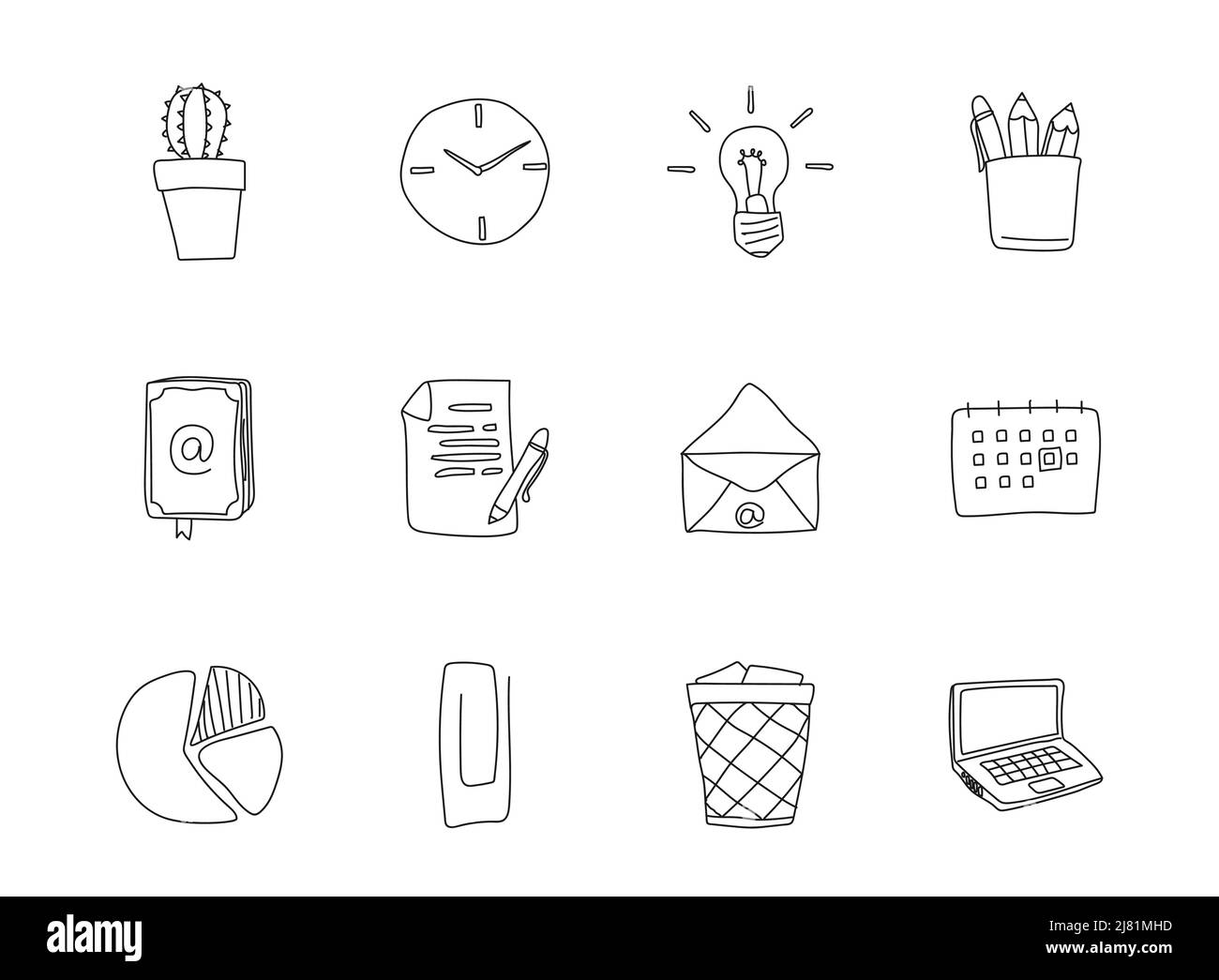 office doodles isolated on white Stock Vector Image & Art - Alamy