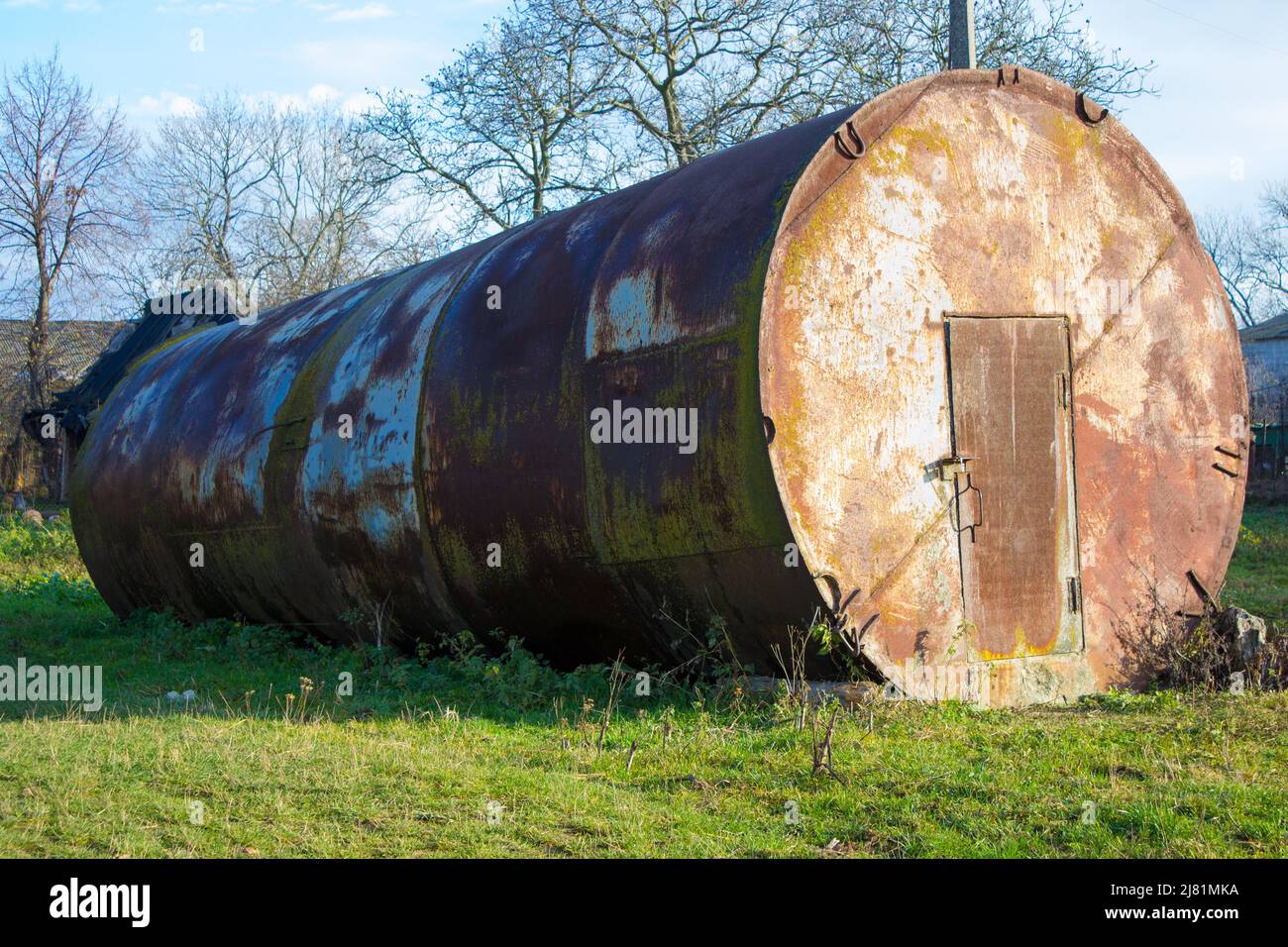large metal barrel Stock Photo - Alamy