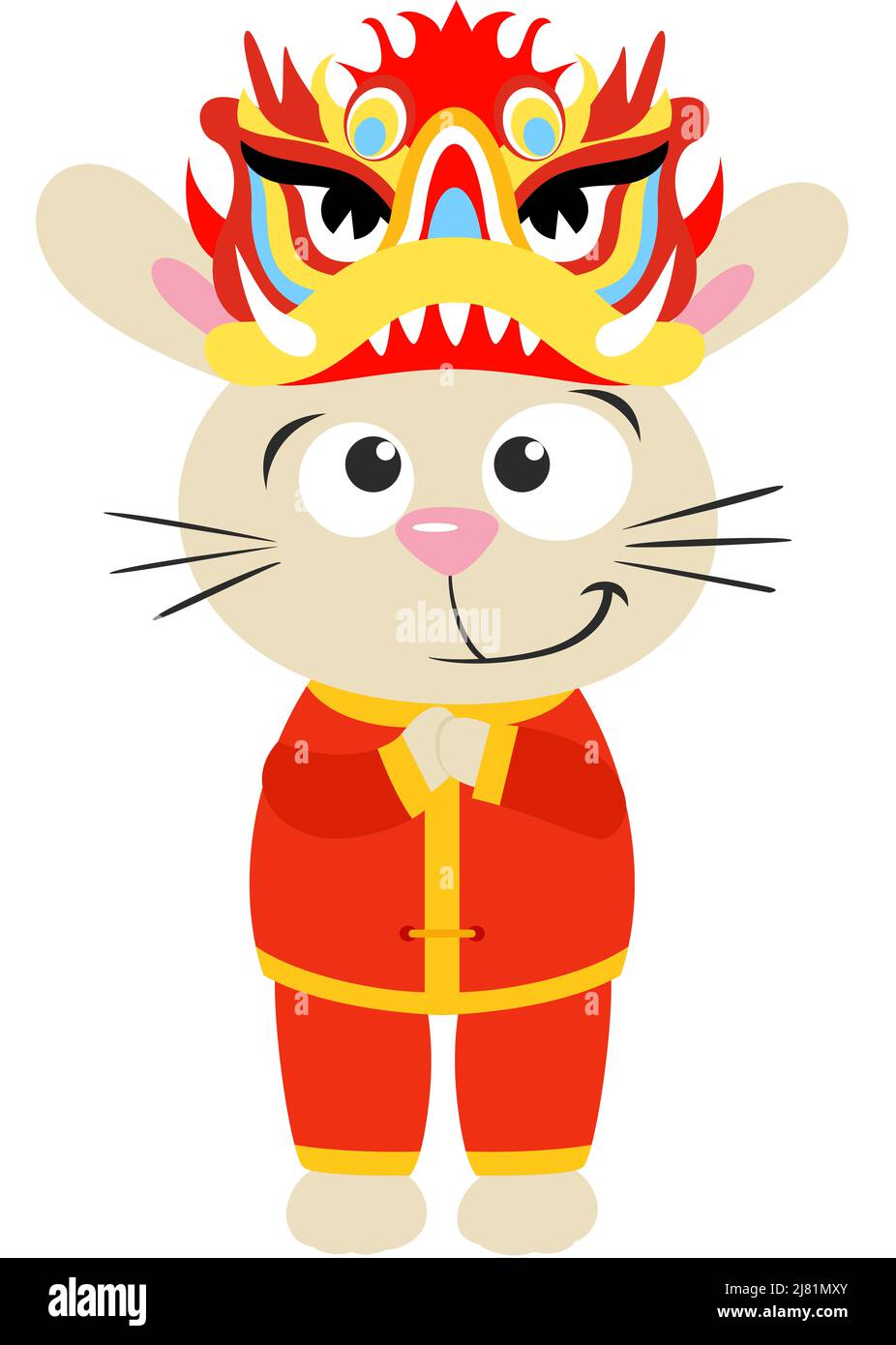 Rabbit with dragon mask on head for chinese new year Stock Photo - Alamy