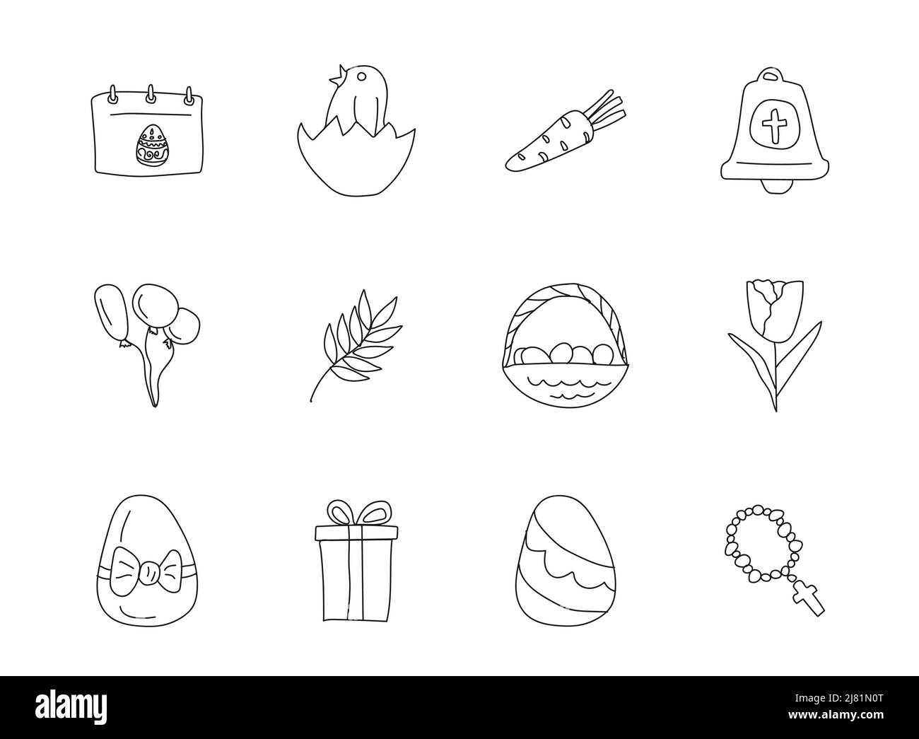 easter doodles isolated on white Stock Vector Image & Art - Alamy