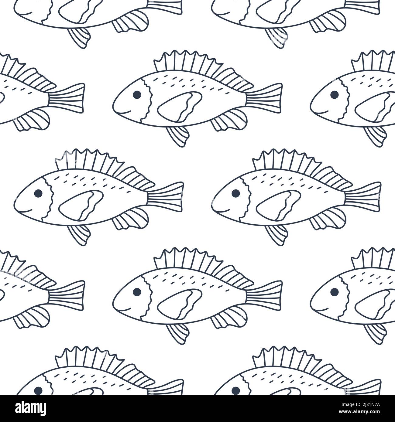 Fish family seamless pattern vector illustration Stock Vector Image ...