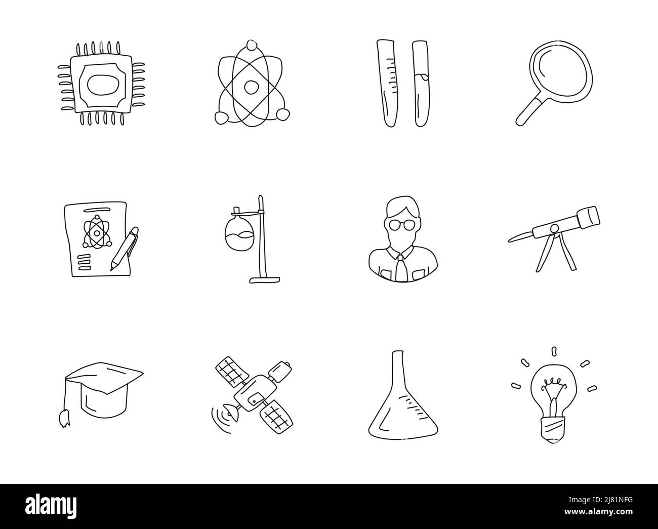 science doodles isolated on white Stock Vector Image & Art - Alamy