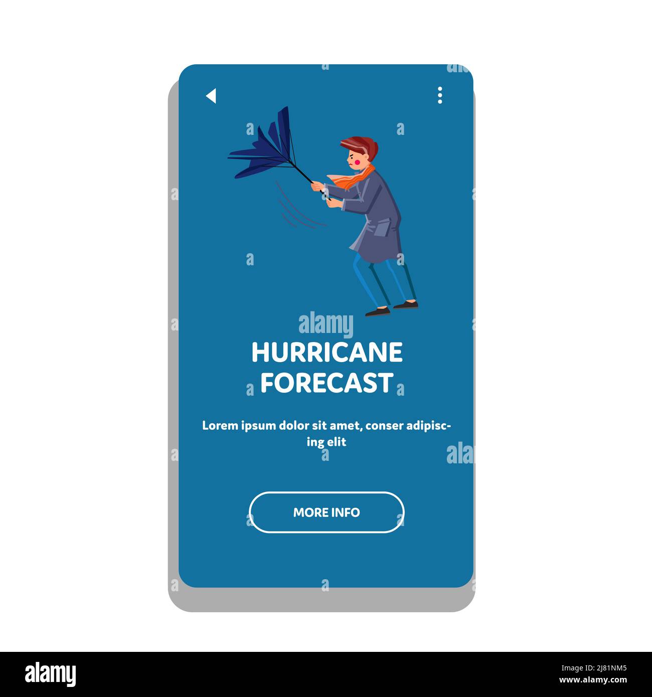 Storm Hurricane Forecast For Warning People Vector Stock Vector Image ...
