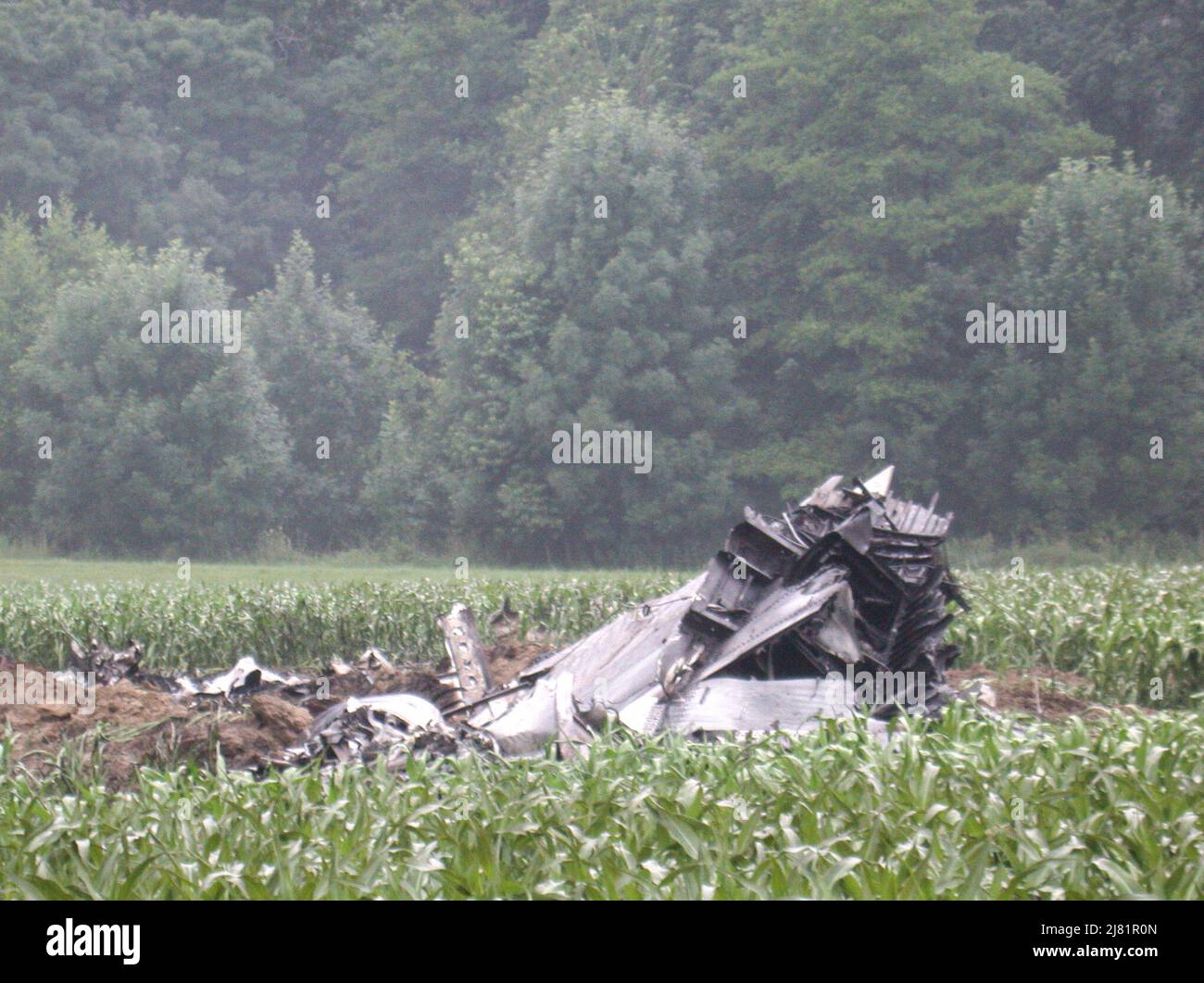 02 July 2002, Baden-Wuerttemberg, Überlingen: Debris from the crashed ...