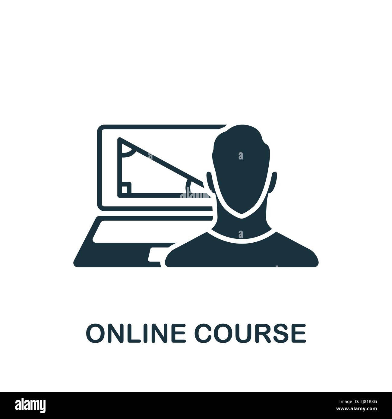 Online Course icon. Monochrome simple E-Learning icon for templates ...