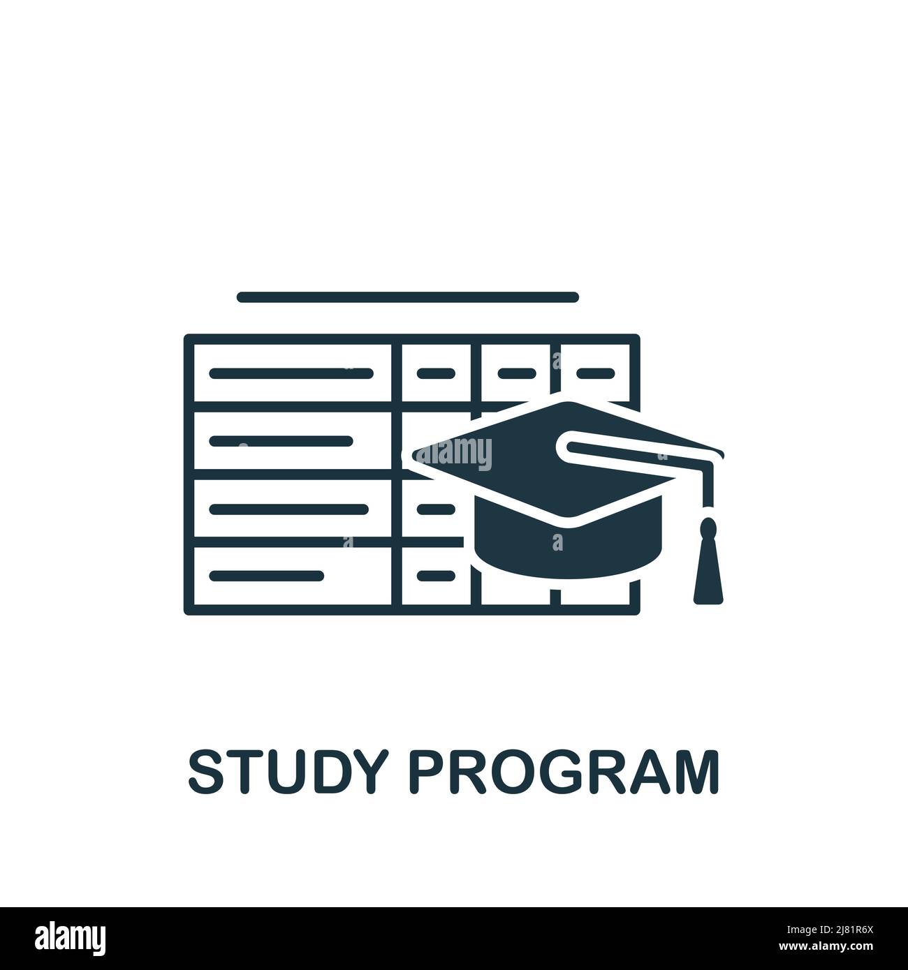 Study Program icon. Monochrome simple E-Learning icon for templates ...