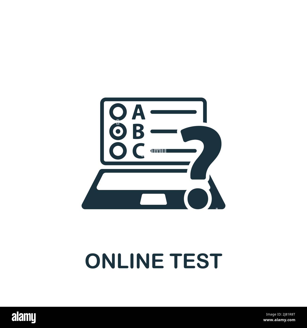 Online Test icon. Monochrome simple E-Learning icon for templates, web ...