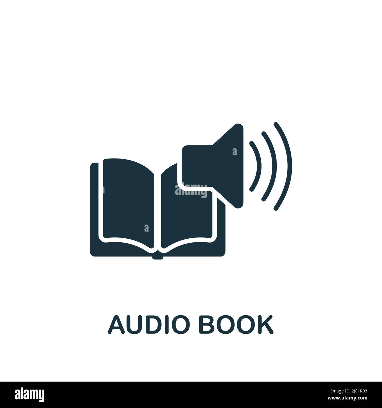 Audio Book icon. Monochrome simple E-Learning icon for templates, web ...