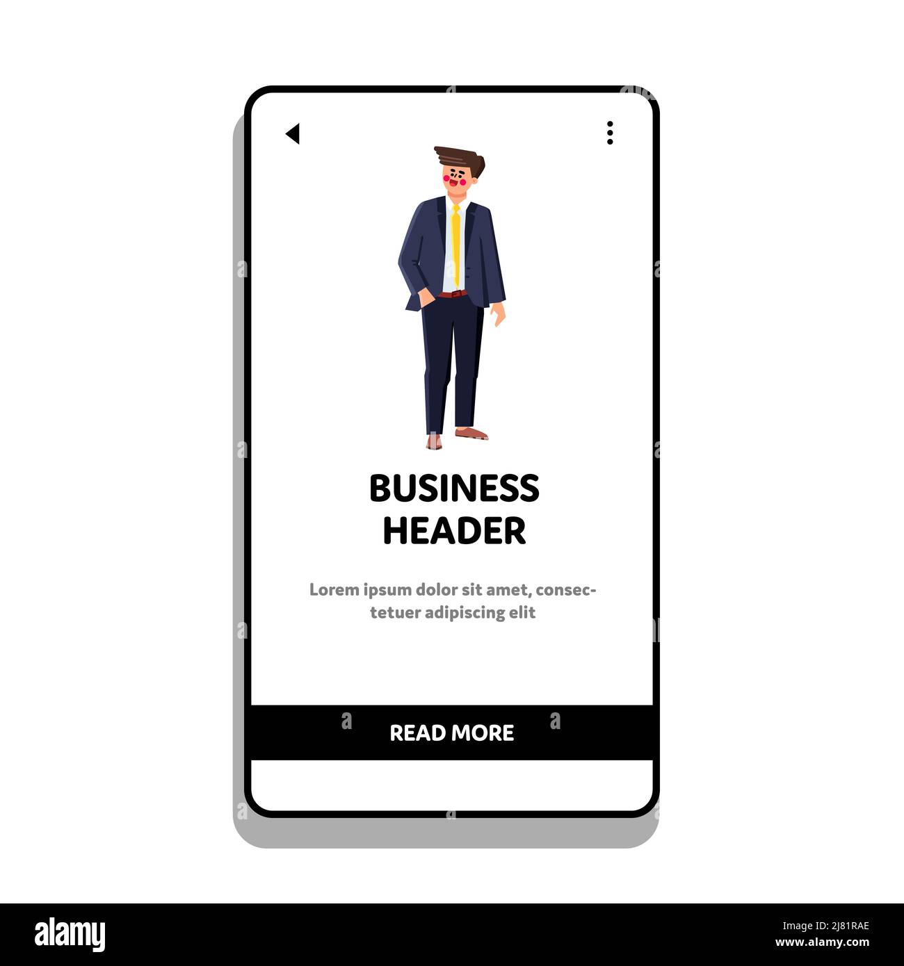 Business Header Man Working In Company Vector Stock Vector Image & Art ...