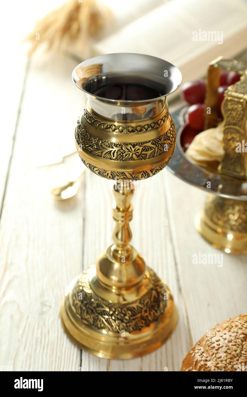 Concept or composition of Eucharist with different accessories Stock ...